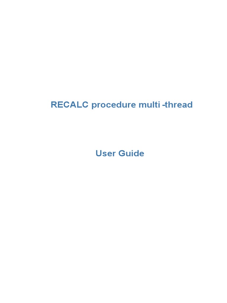 RECALC Procedure - Multithread | PDF