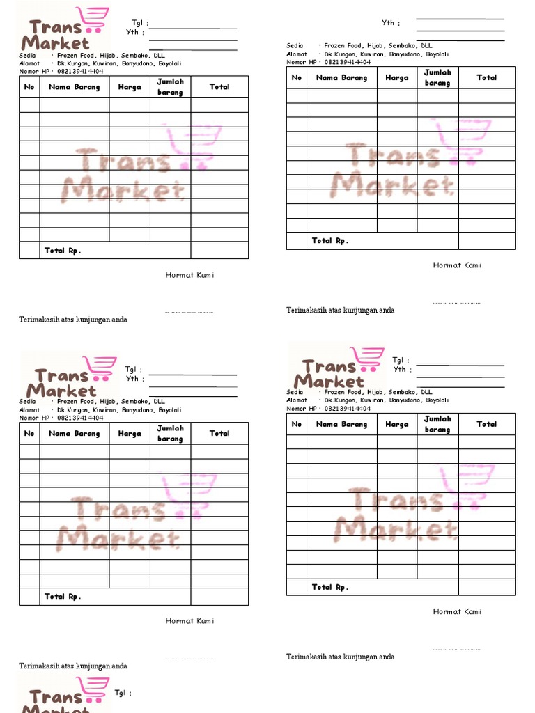 Kwitansi Trans M | PDF