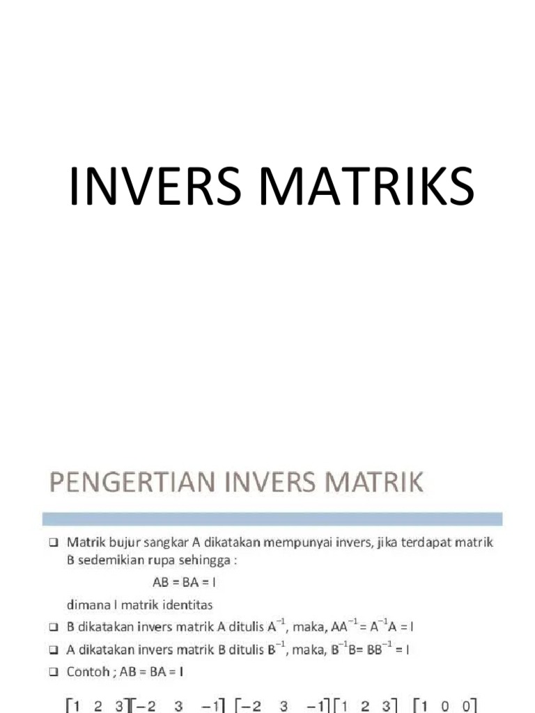 Invers Matriks | PDF