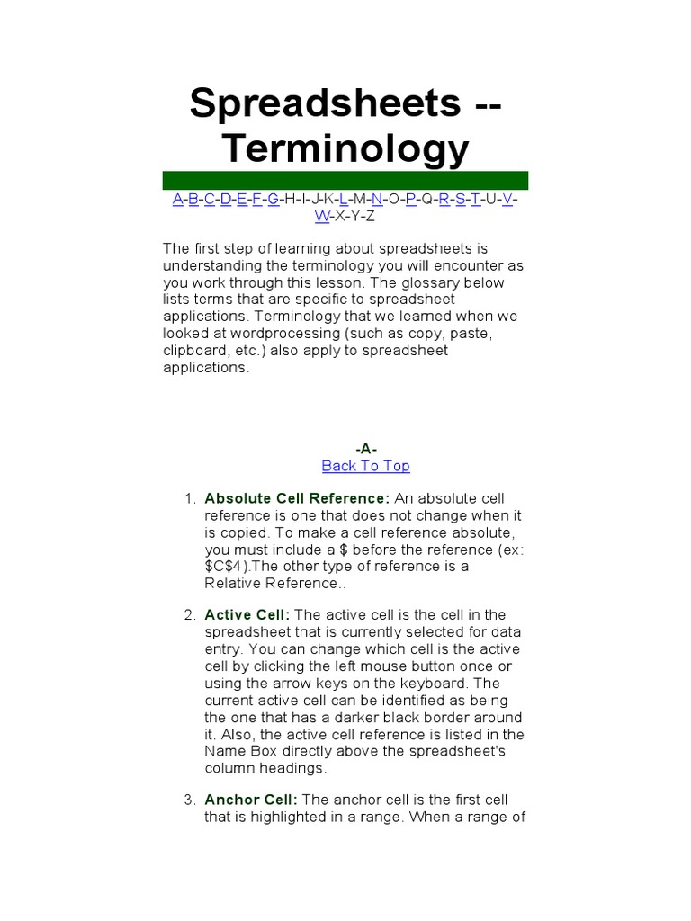 Spreadsheets | PDF | Spreadsheet | Worksheet