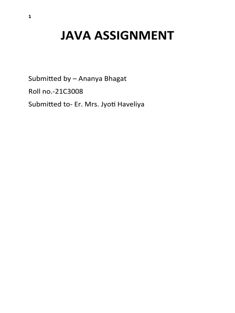 Java Assignment Pdf Method Computer Programming Parameter