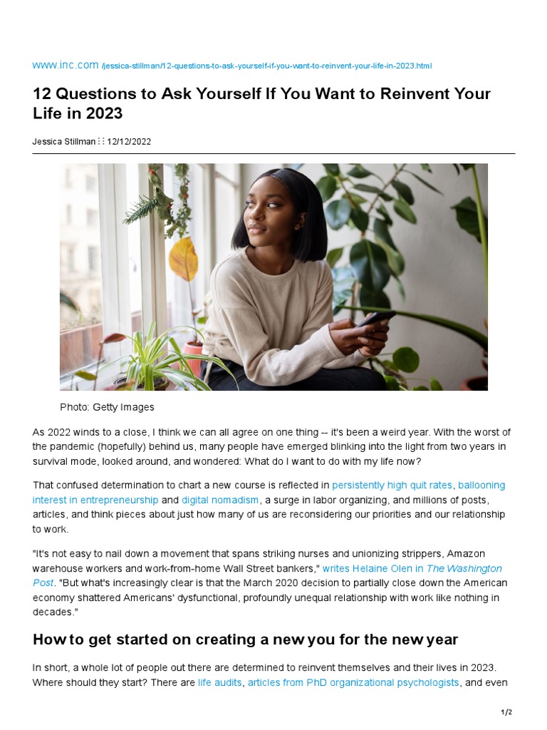 12 Questions To Ask Yourself If You Want To Reinvent Your Life in 2023 ... 12 Questions To Ask Yourself If You Want To Reinvent Your Life in 2023 ...