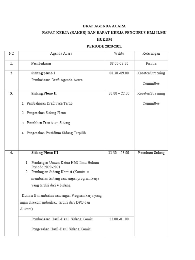 Draf Agenda Raker | PDF | Sains & Matematika | Teknologi & Rekayasa