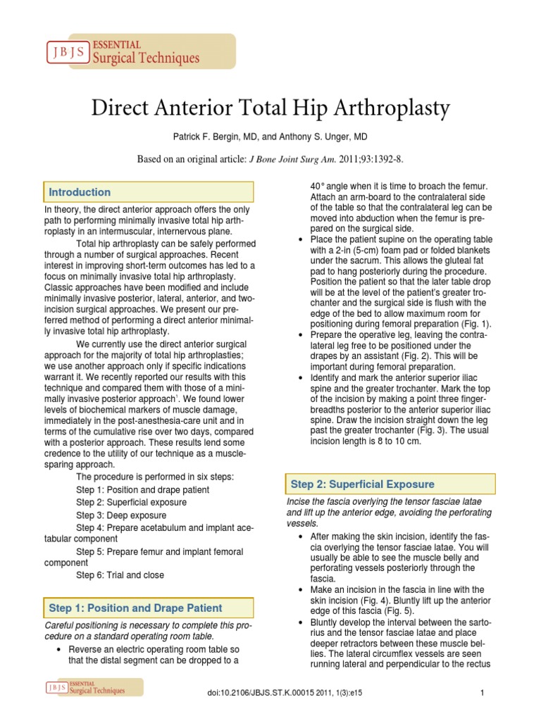 Direct Anterior Total Hip Arthroplasty | PDF | Hip | Knee