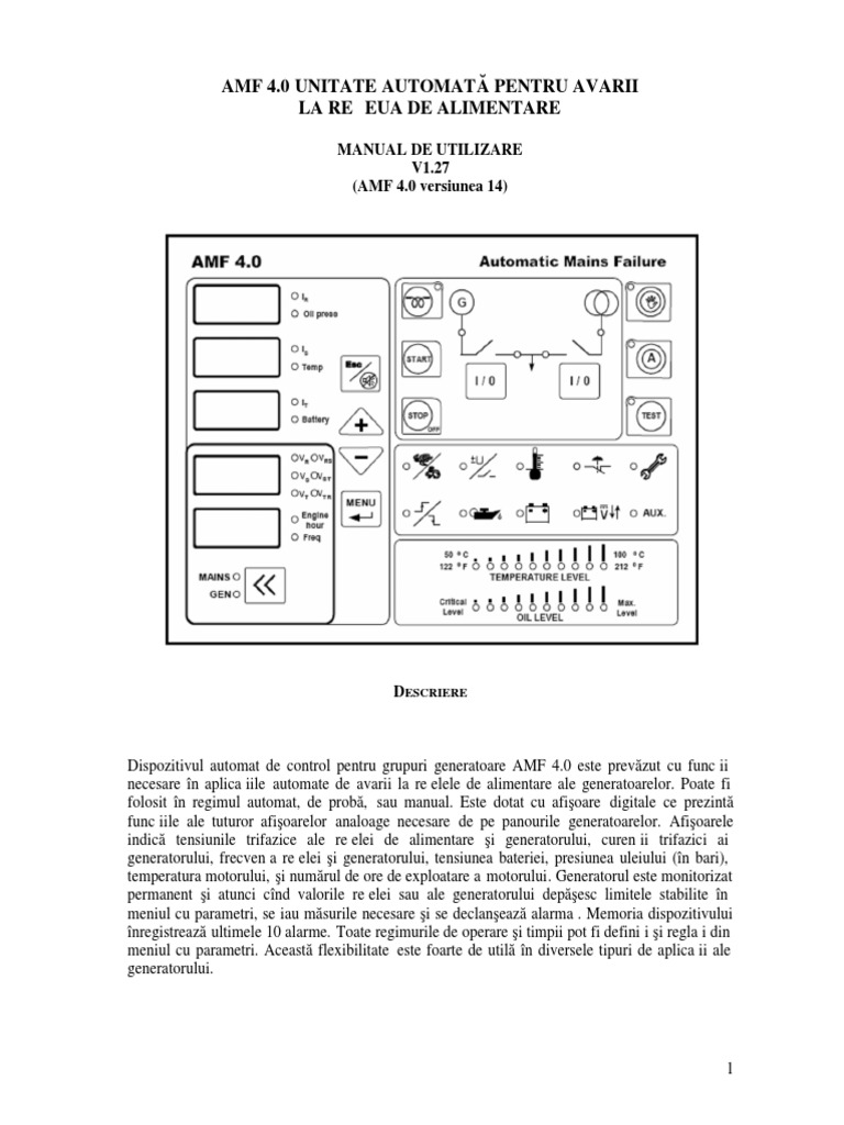 Manual Controller AMF4.0 | PDF