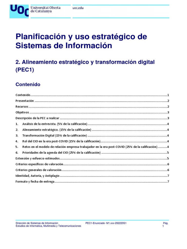 PEC1 Enunciado M1.301 202223S1 v3 | PDF | Tecnología de información y ...