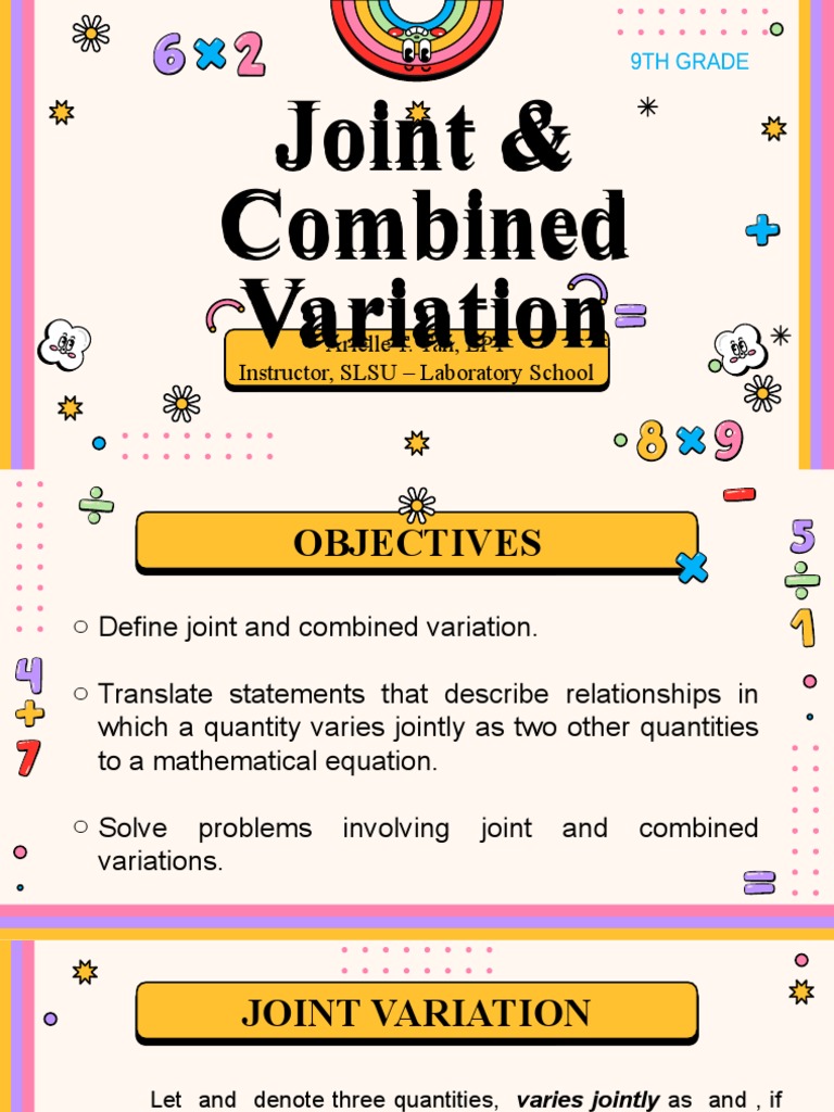 Combined and Joint Variation | PDF | Volume | Area