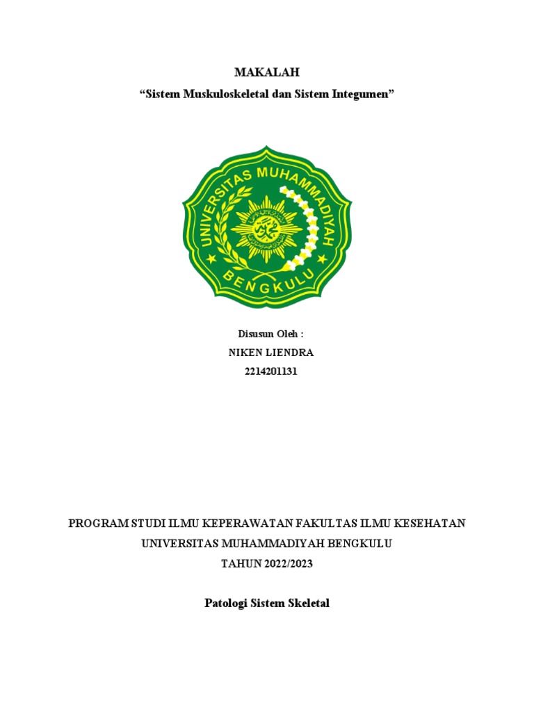 Tugas Sistem Muskuloskeletal Dan Sistem Integumen - NikenLiendra | PDF Tugas Sistem Muskuloskeletal Dan Sistem Integumen - NikenLiendra | PDF