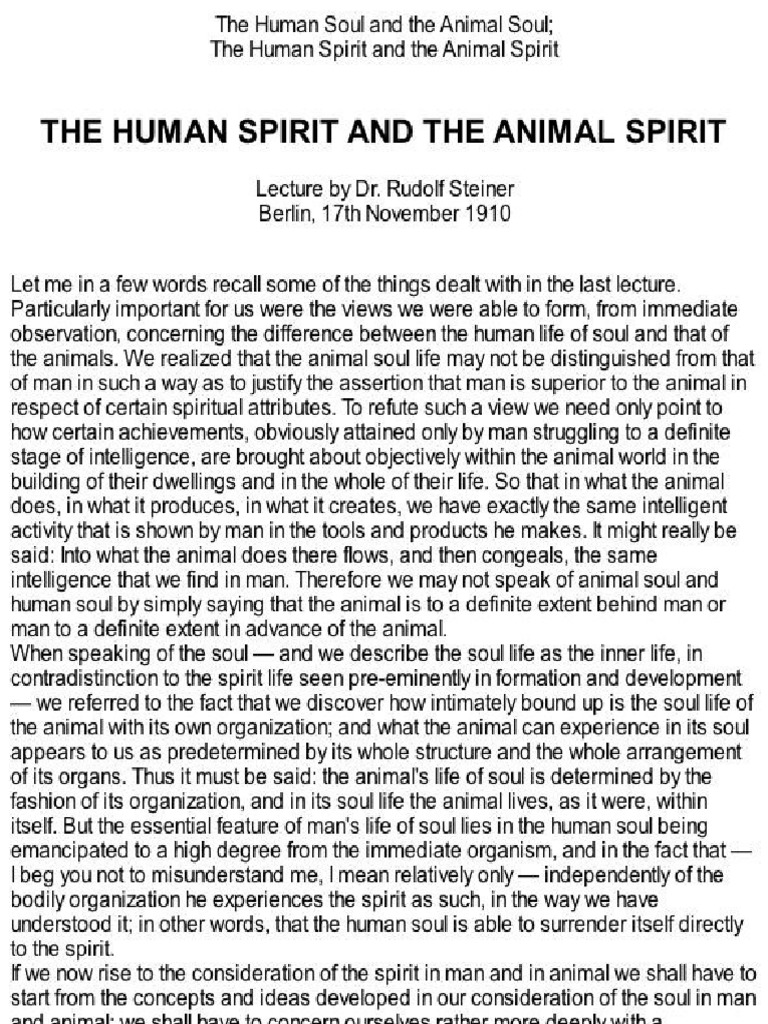 Human vs. Animal Soul & Spirit | PDF | Soul | Id