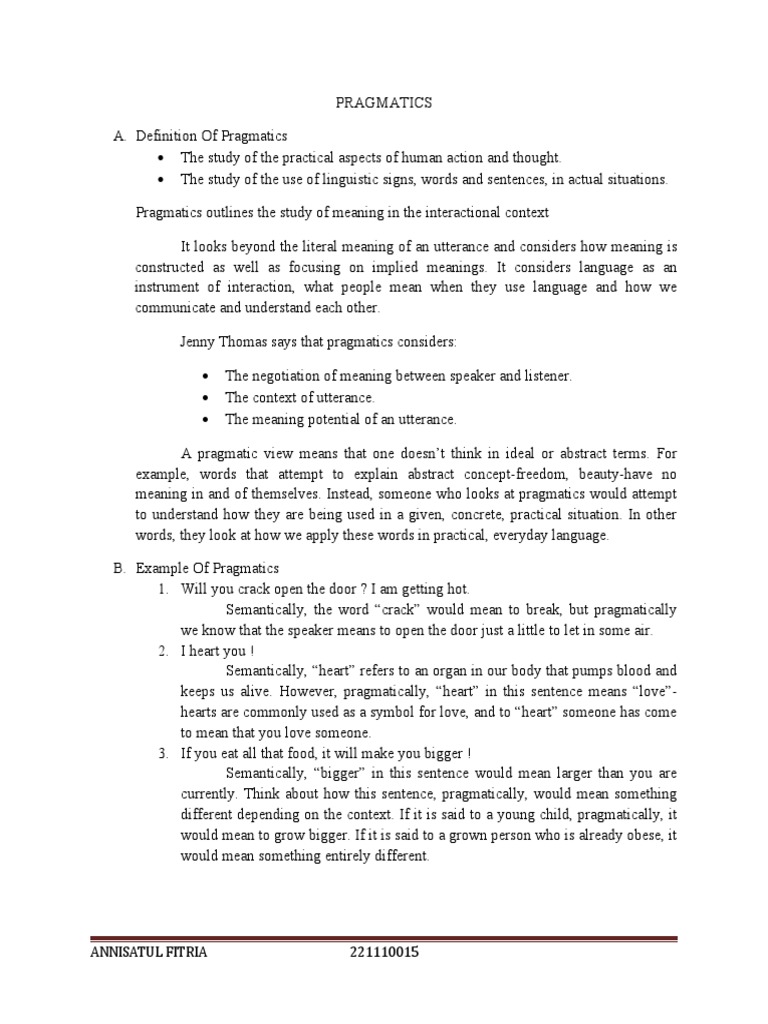Understanding Pragmatics Basics | PDF | Communication | Linguistics