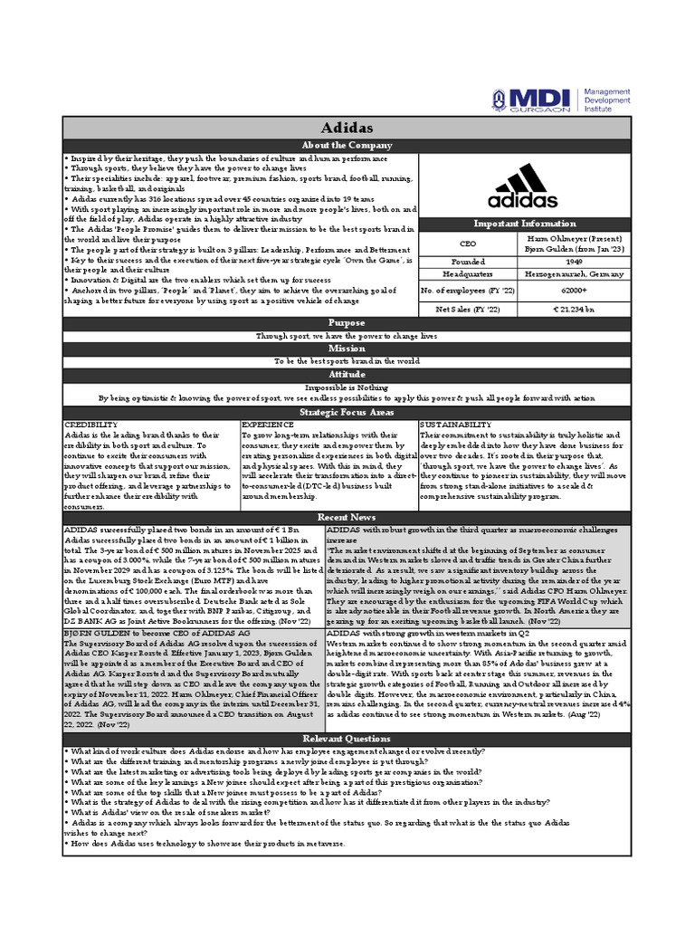 Adidas Cheatsheet | Download Free PDF | Bonds (Finance) | Adidas