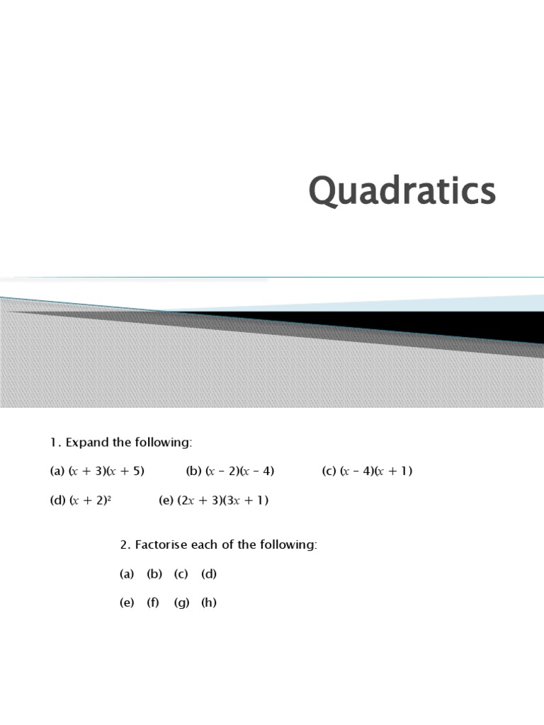 P2 Quadratics | PDF | Quadratic Equation | Function (Mathematics)