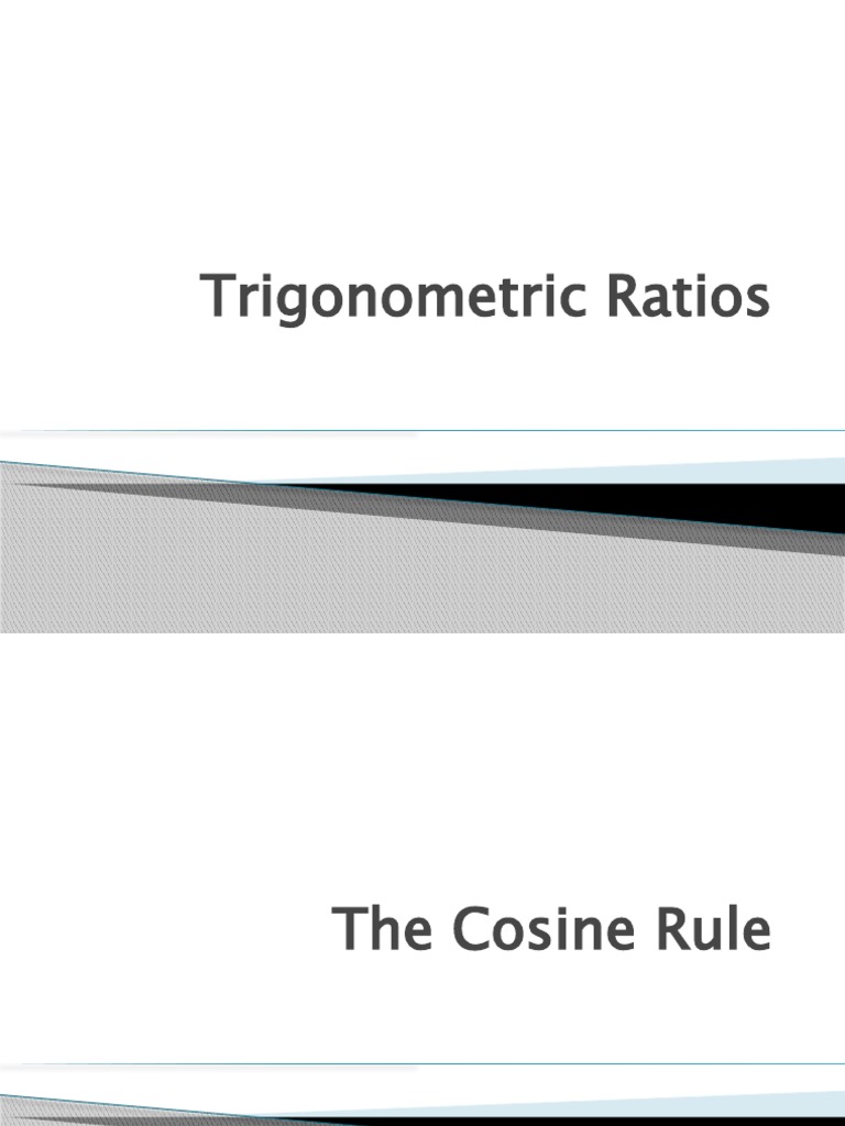P09 Trigonometric Ratios 1 | PDF