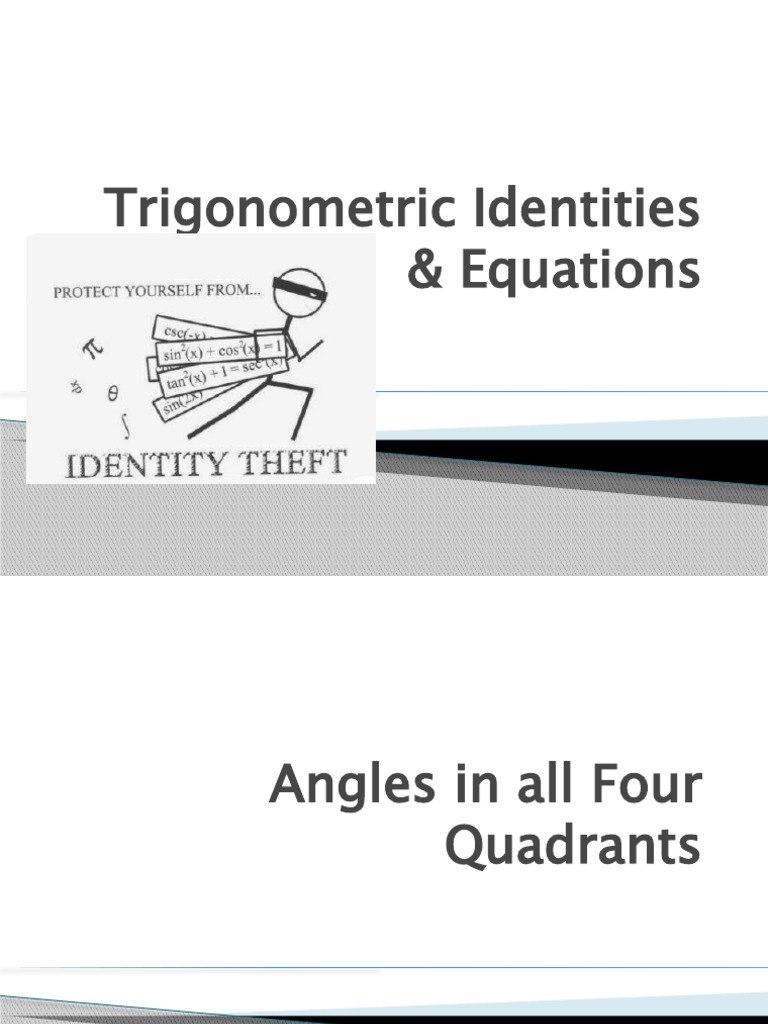 P10 Trig Identities Equations 1 | PDF | Triangle | Trigonometric Functions