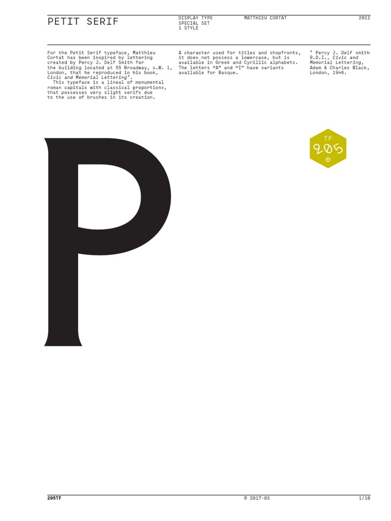 Petit Serif-205TF | PDF | Typefaces | Serif