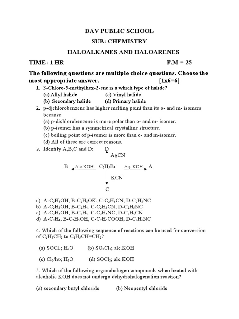 Cet-Ii (Haloalkanes and Haloarenes) | PDF | Methyl Group | Physical Sciences