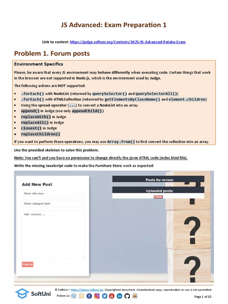 Exam Preparation 1 | PDF | Java Script | Parameter (Computer Programming)