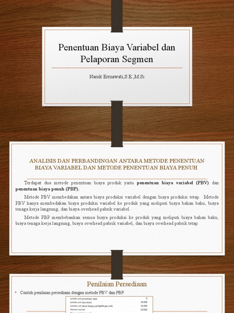 12 - Penentuan Biaya Variabel Dan Pelaporan Segmen | PDF