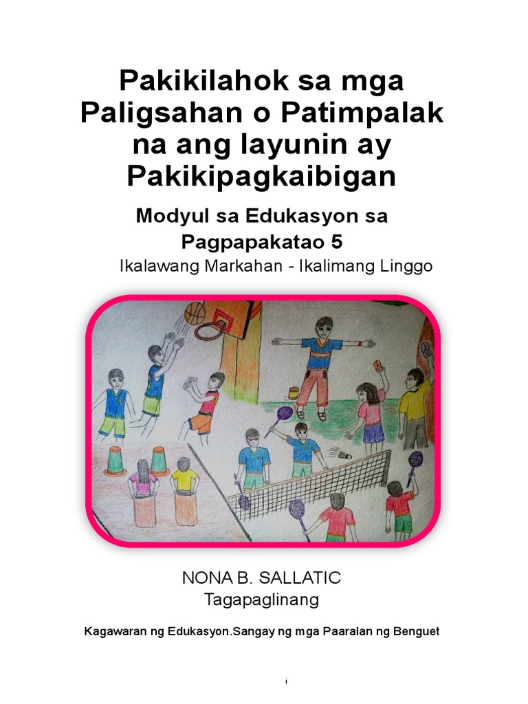 EsP5 - Q2 - W5 - Pakikilahok Sa Paligsahan o Patimpalak Na Ang Layunin ...