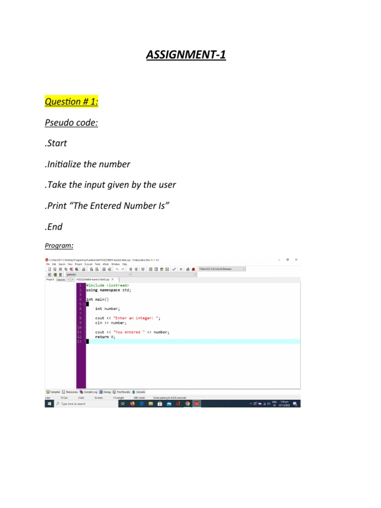 Pseudo Code Assignments by Aureed | PDF | Teaching Methods & Materials