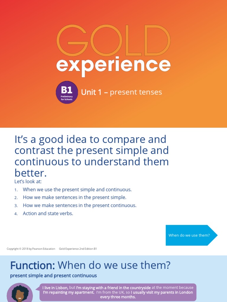 Gold Exp Grammar PPT B1 U1 | PDF | Question | Cognitive Science