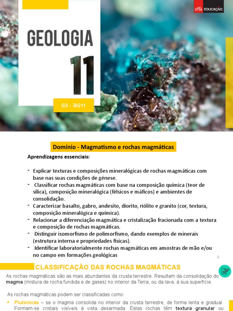 Classificação e Tipos de Rochas Magmáticas | PDF | Magma | Basalto