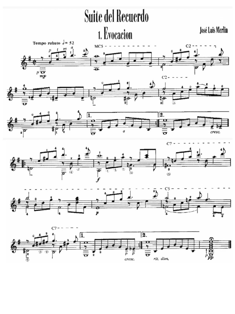 Suite Del Recuerdo - José Luis Merlin | PDF