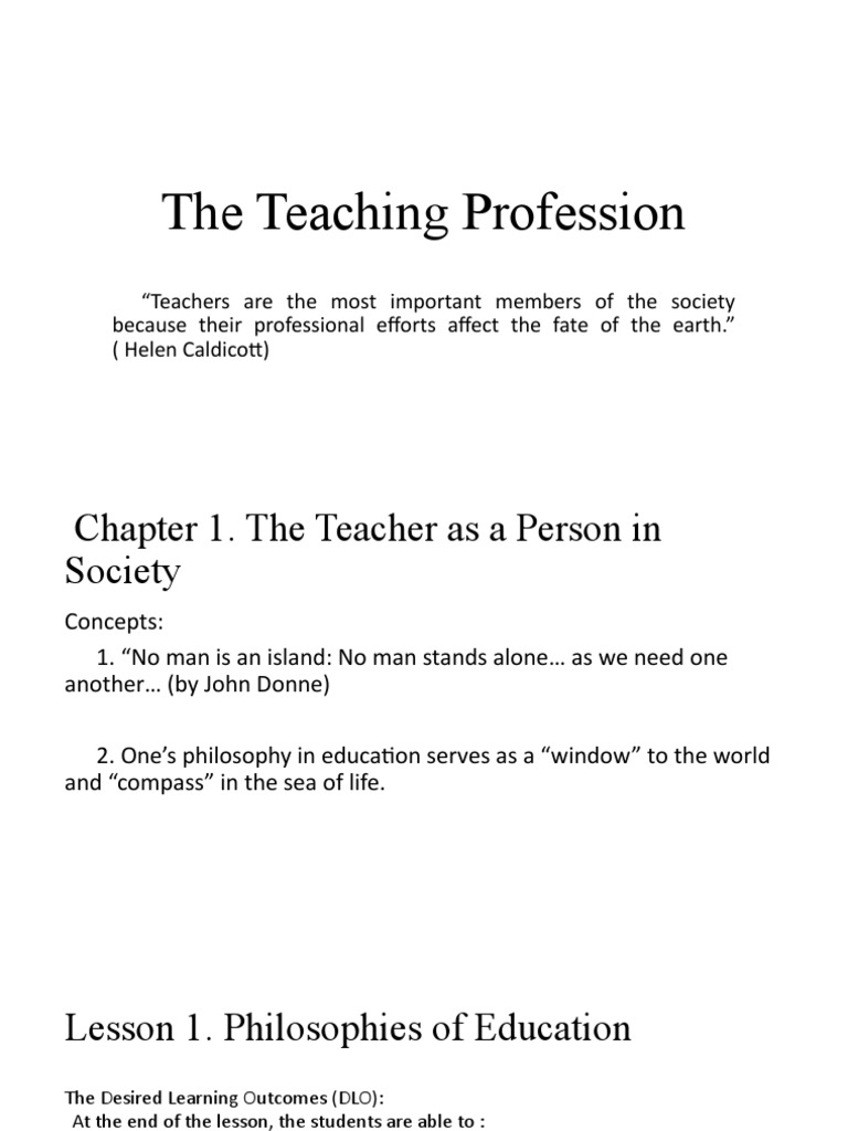 The Teaching Profession | PDF | Teaching Method | Learning