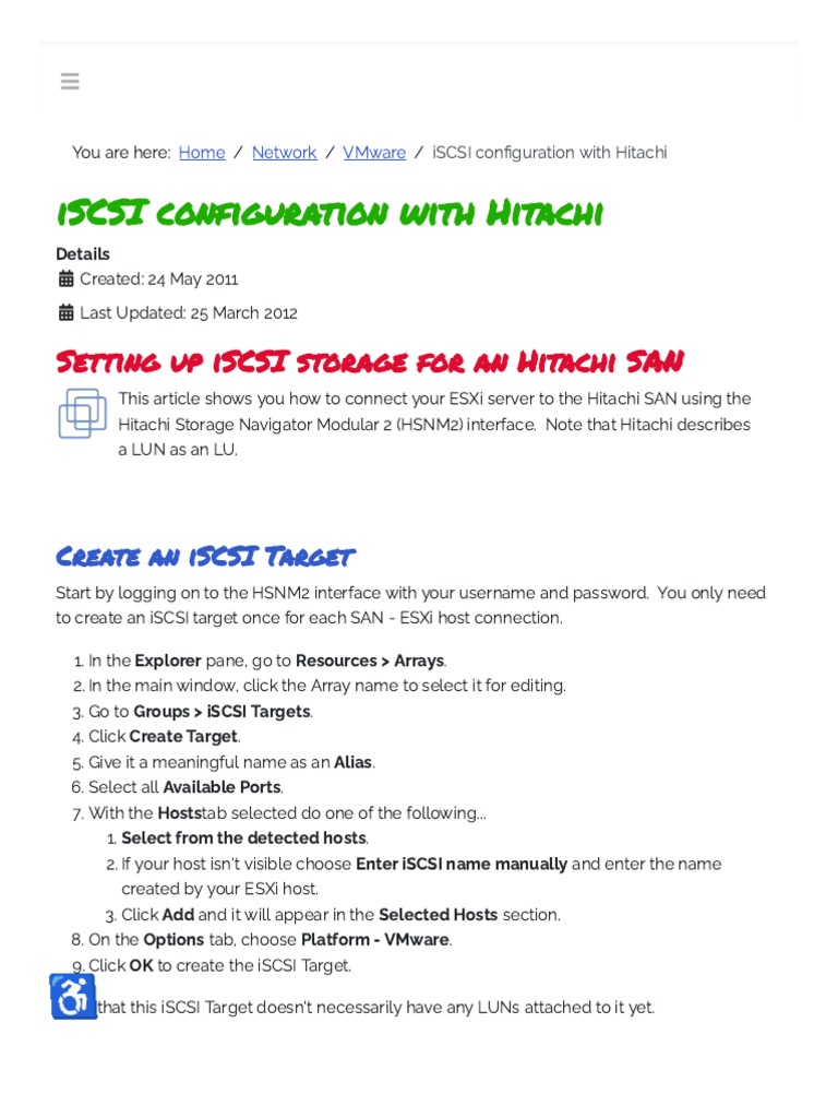 ISCSI Configuration With Hitachi - School IT Expert | PDF | Computing | Computer Hardware