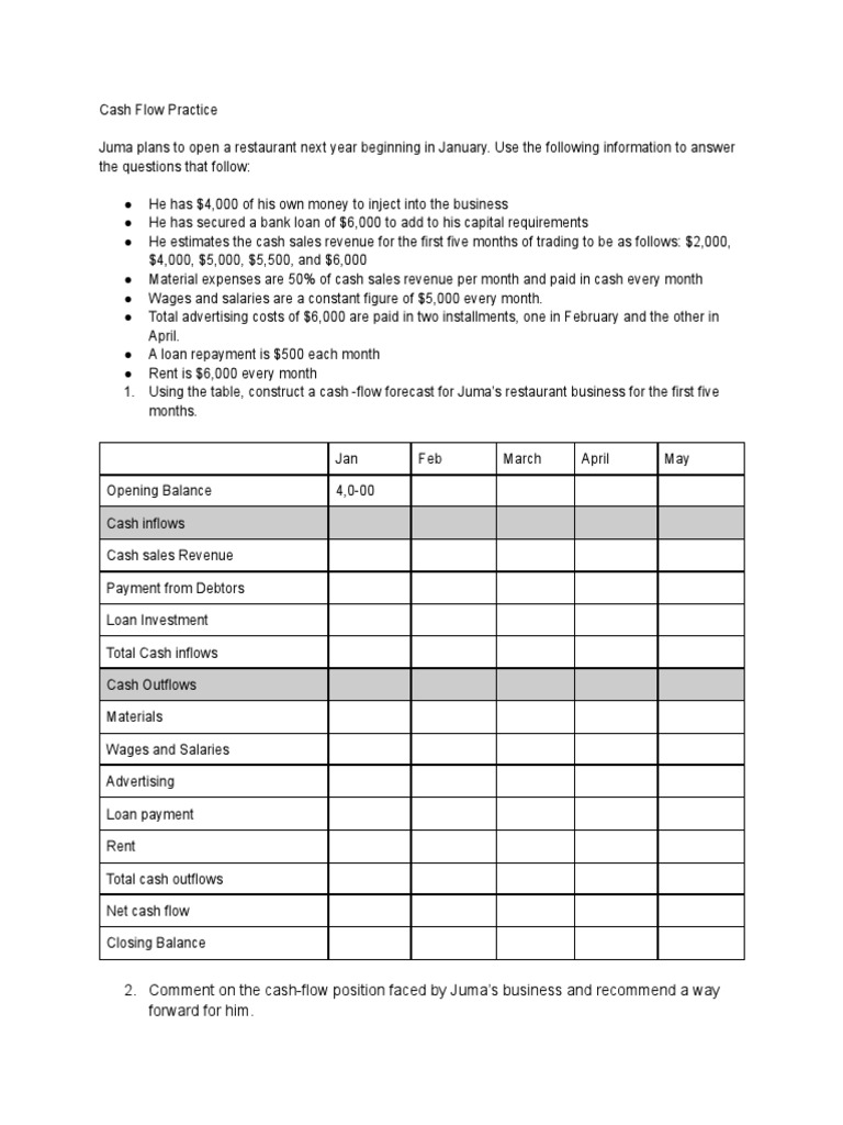 Cash Flow Practice | PDF