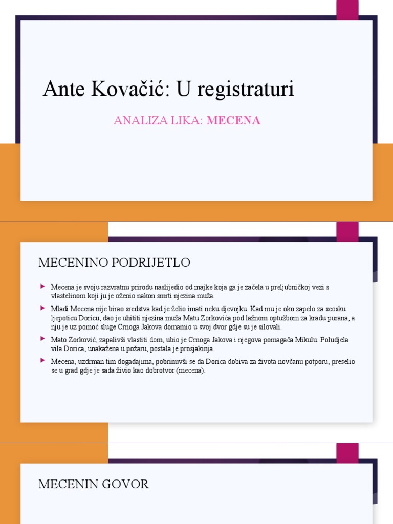 Mecena, Ante Kovacic, U Registraturi | PDF