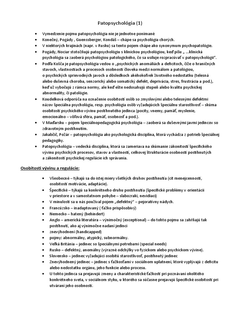 Patopsychologia | PDF