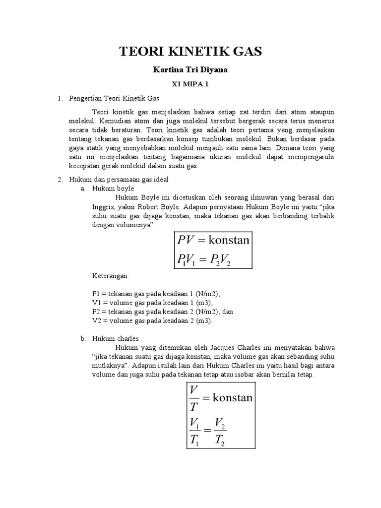 Teori Kinetik Gas | PDF