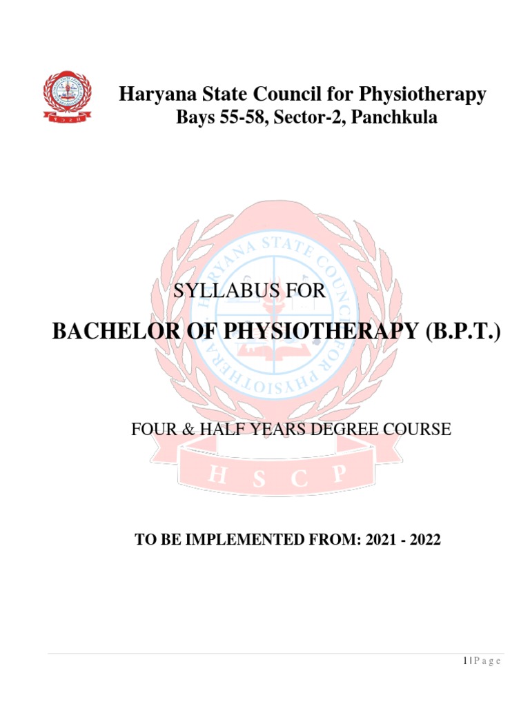 BPT Regulation and Curriculum | PDF | Physical Therapy | Arm