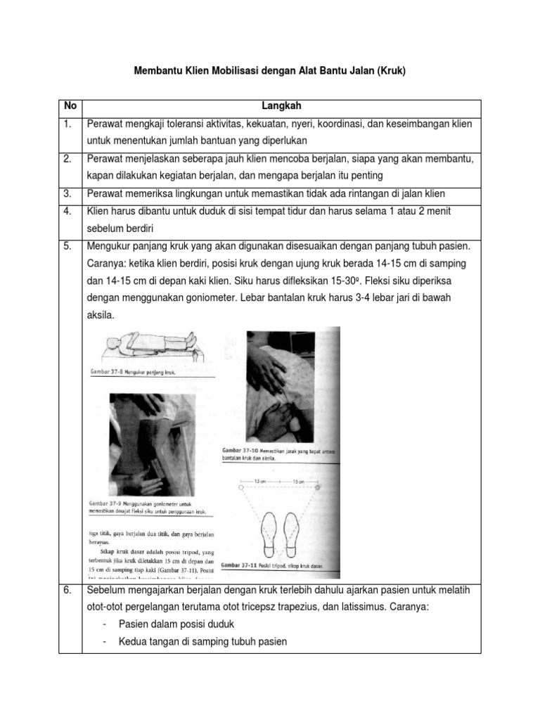 Panduan Mobilisasi dengan Kruk Aksila | PDF | Pengembangan Diri ...
