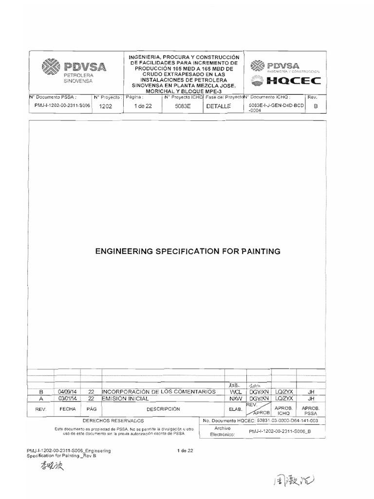 PMJ-I-1202-00-2311-S006 - Rev B ENGINEERING SPECIFICATION FOR PAINTING ...