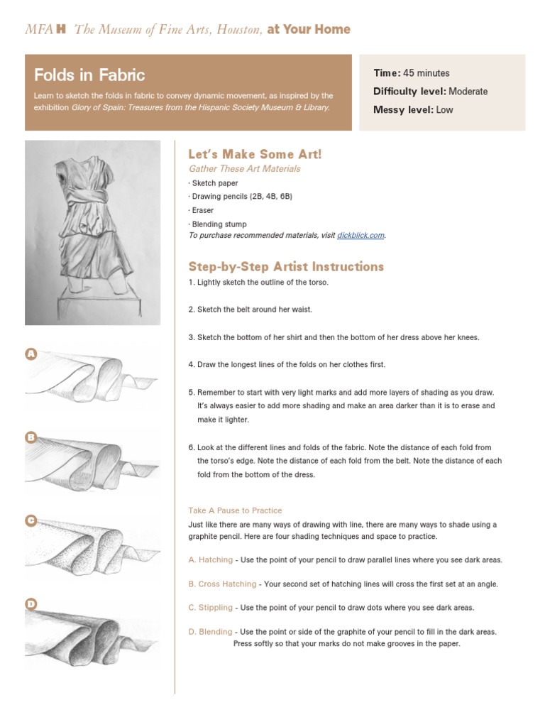 Sketching Fabric Folds Tutorial | PDF | Drawing | Pencil