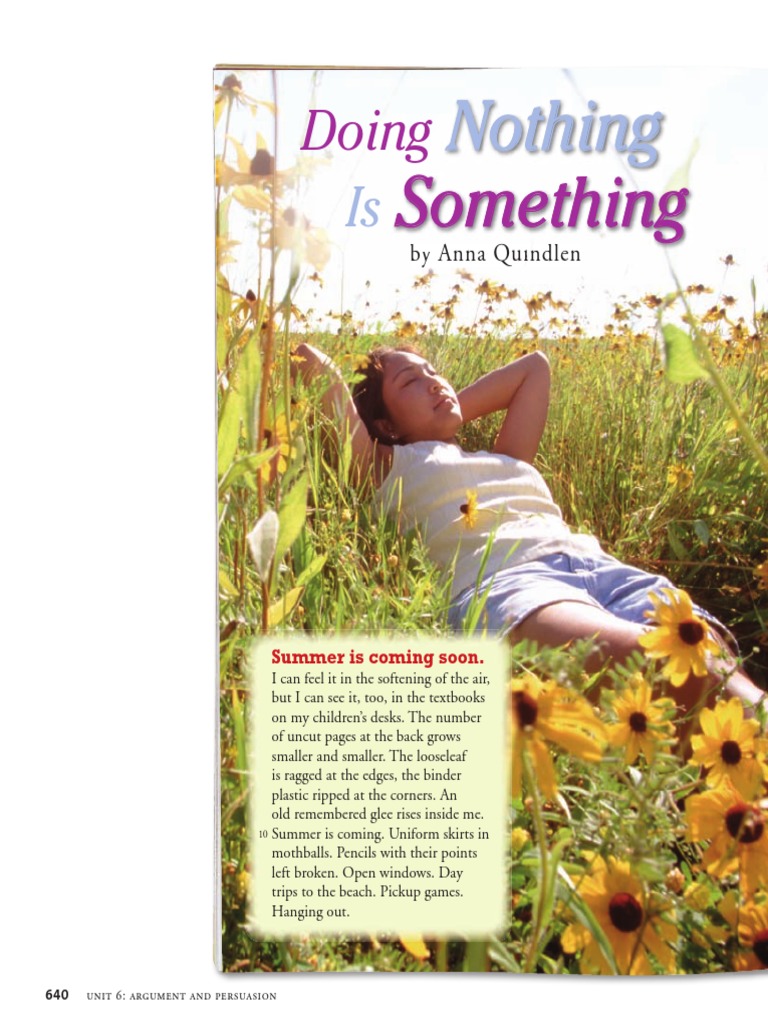 Doing Nothing Is Something (Edited) | PDF