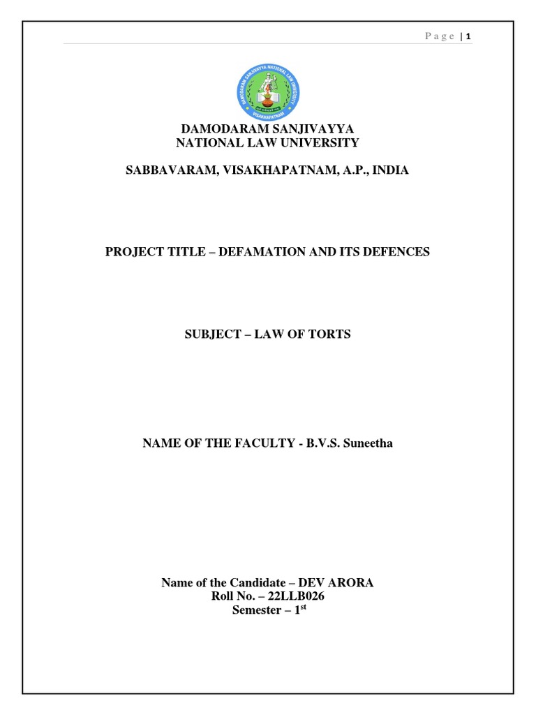 Defamation and Its Defences W Turnitin | PDF | Defamation | Public Law