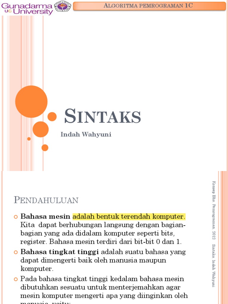 2 Algoritma Pemrograman 1C Sintaks | PDF