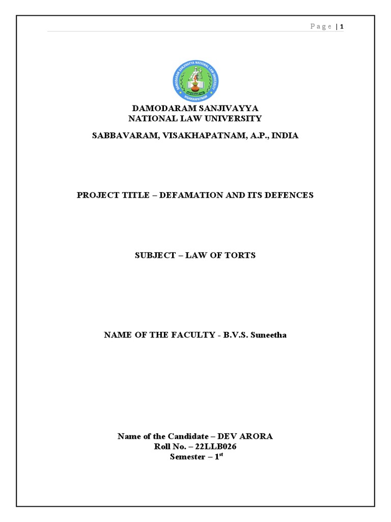 Defamation and Its Defences | PDF | Defamation | Justice