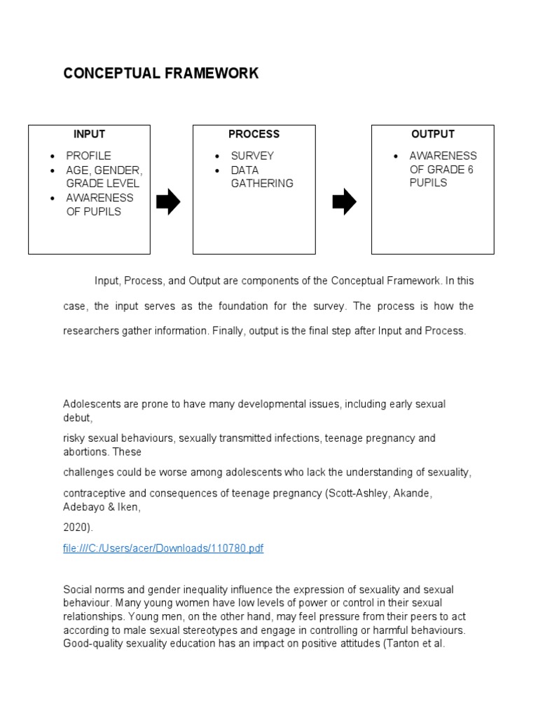 Conceptual Framework And Rrl Pdf Sex Education Human Sexuality