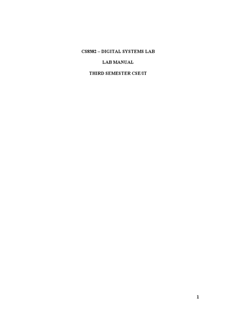 CS8382 Digital Lab Manual | PDF | Logic Gate | Electrical Circuits