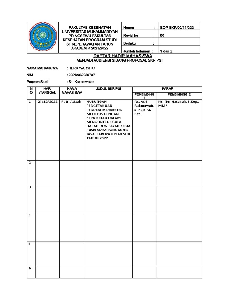 Blanko Audience HERU WARSITO | PDF