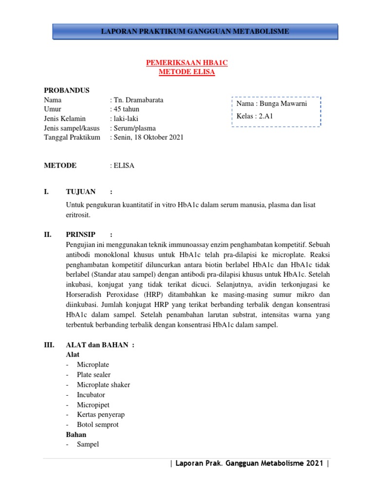 Bunga Mawarni - Laporan HbA1c | PDF | Memasak, Makanan, & Anggur ...