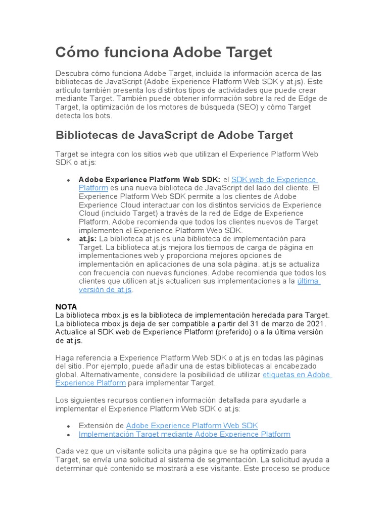 Como Funciona Adobe Target | PDF | Segmentación de imagen | Internet y web
