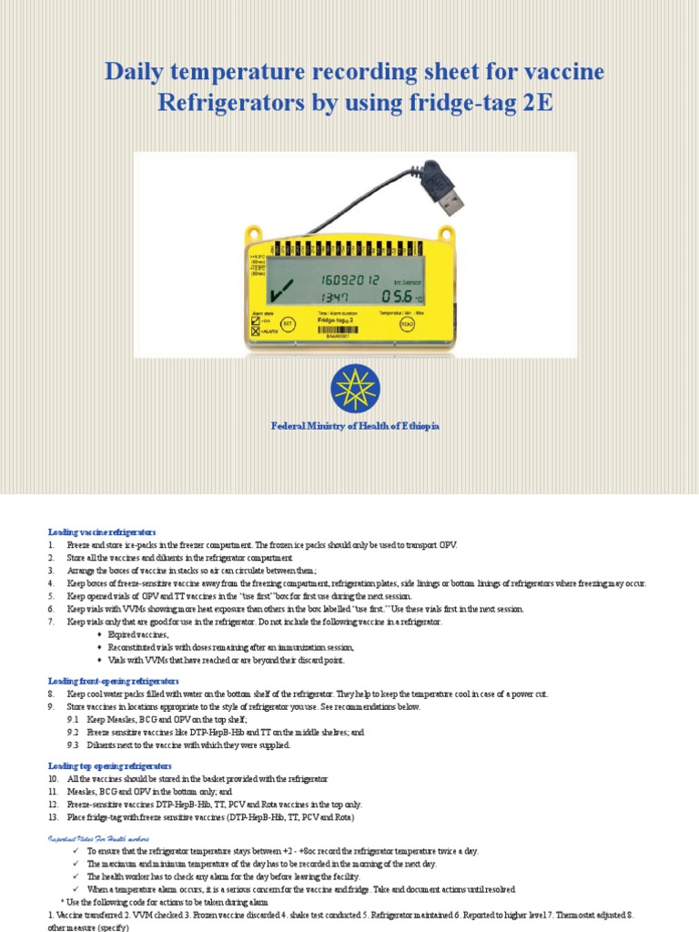 1 Fridge Tag 2E Temperature Recording Pad PDF 1000 of 36 Pages With ...