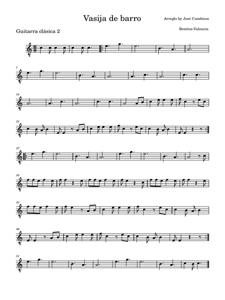 Vasija De Barro Guitarra Clásica 2 Pdf