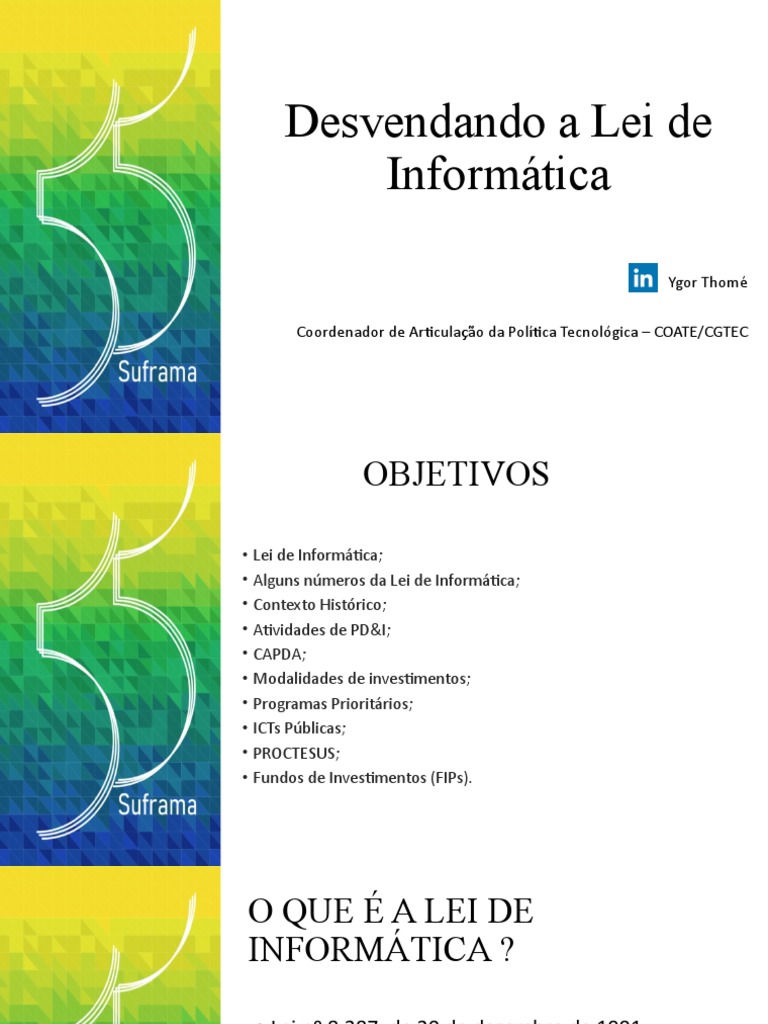 Desvendando os principais aspectos da Lei de Informática: objetivos ...