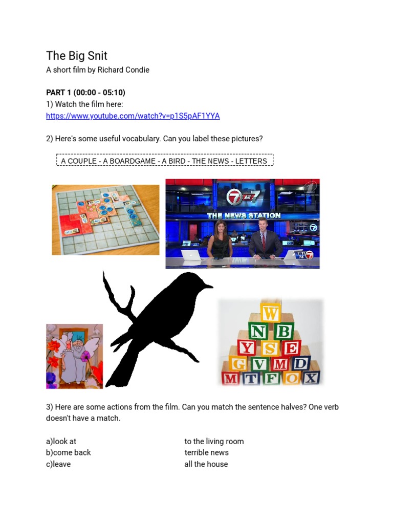 Exploring The Big Snit Activities | PDF | Language Arts & Discipline